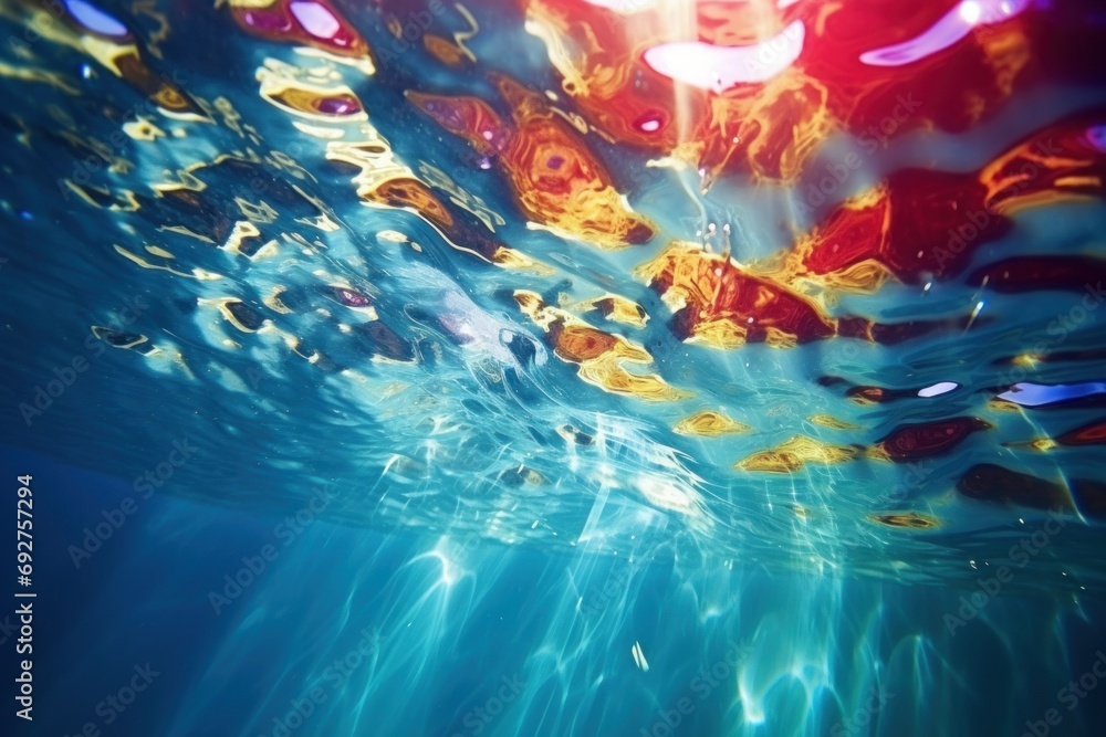 Underwater world, showing beauty and diversity of marine life, sun rays ...