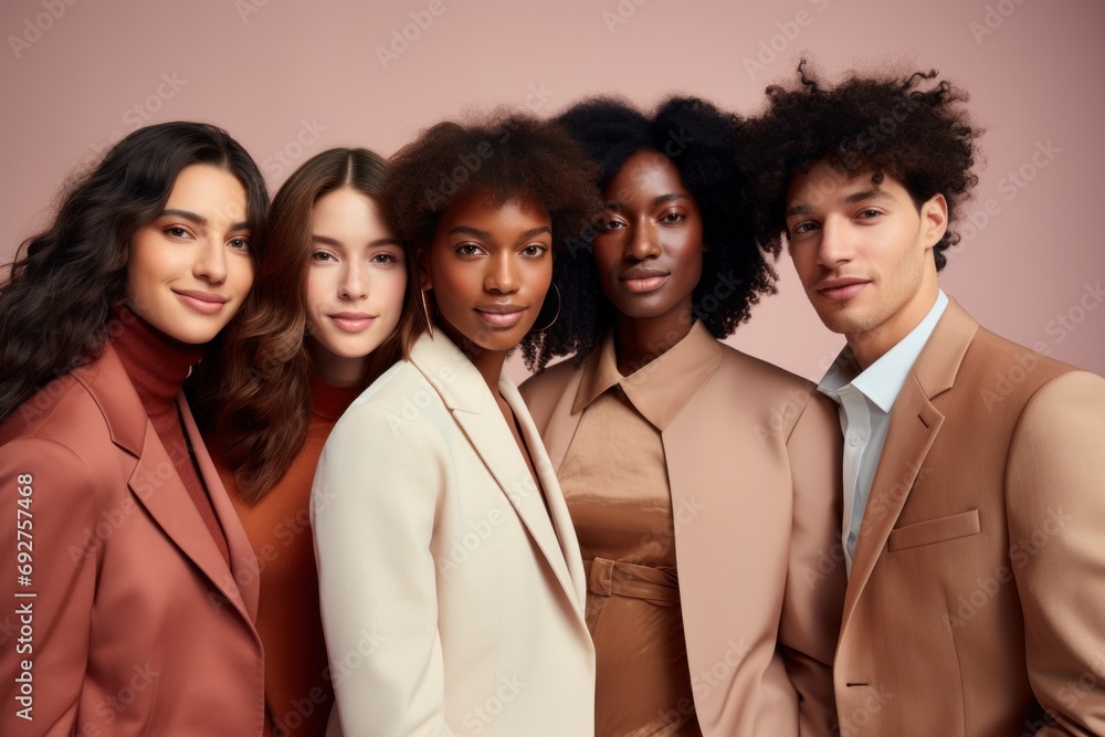 Beautiful women with various skin tones, group of people from different ...