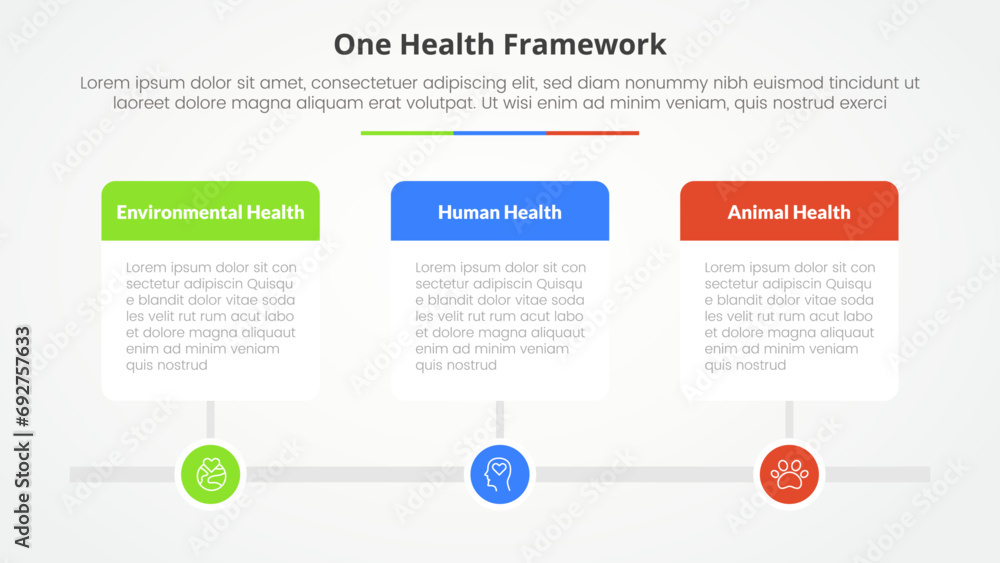 one health infographic concept for slide presentation with table box ...