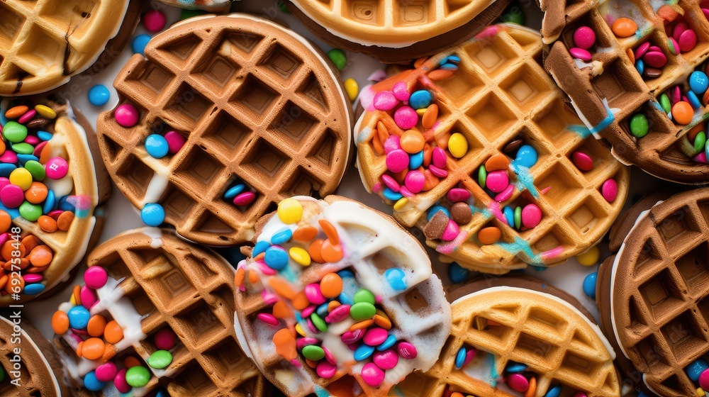 sweet wafer waffle food illustration breakfast snack, vanilla ...