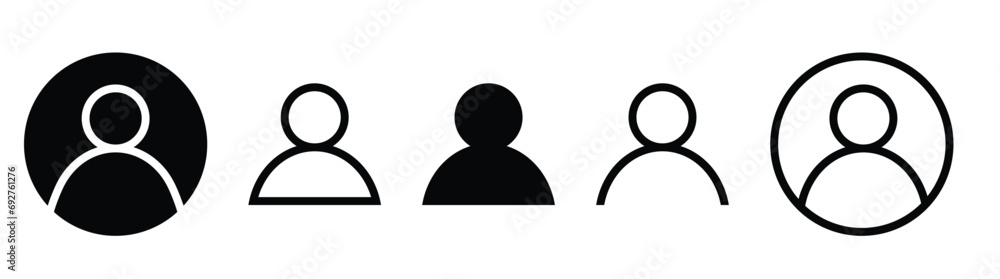 User profile icon set.Set of flat style vector avatar person icons ...