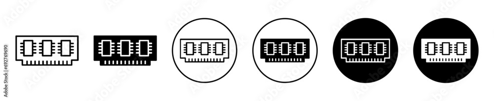 Ram memory icon. random access memory ssd ddr computer cpu ram in ...