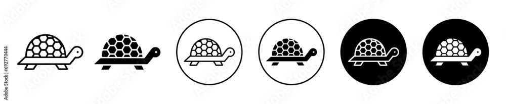 Turtle icon. aquatic african wild tortoise mammal sign symbol. cut ...