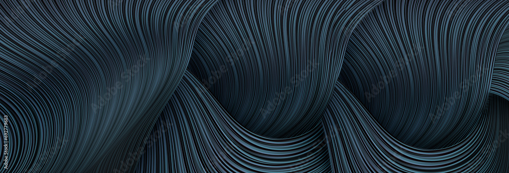 Dark blue beautiful 3d waves texture and design in paralel lines ...