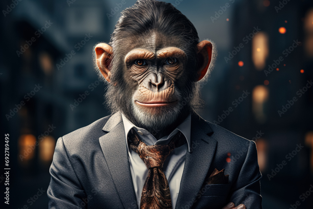 Poster Anthropic Animals in Urban Settings - Sophisticated City Life ...