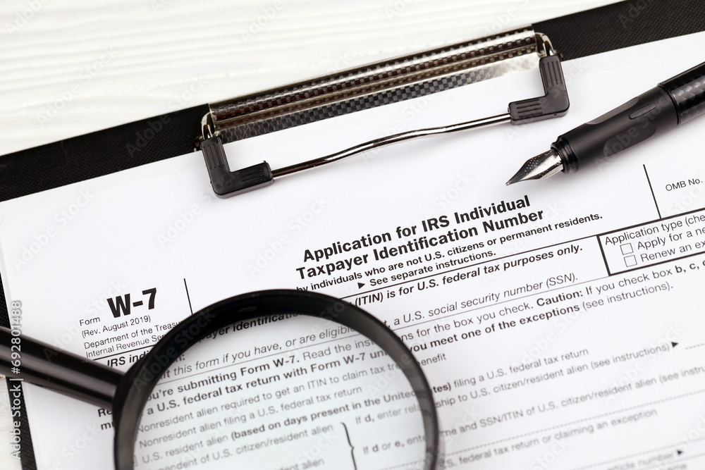 IRS Form W-7 Application for IRS Individual taxpayer identification ...