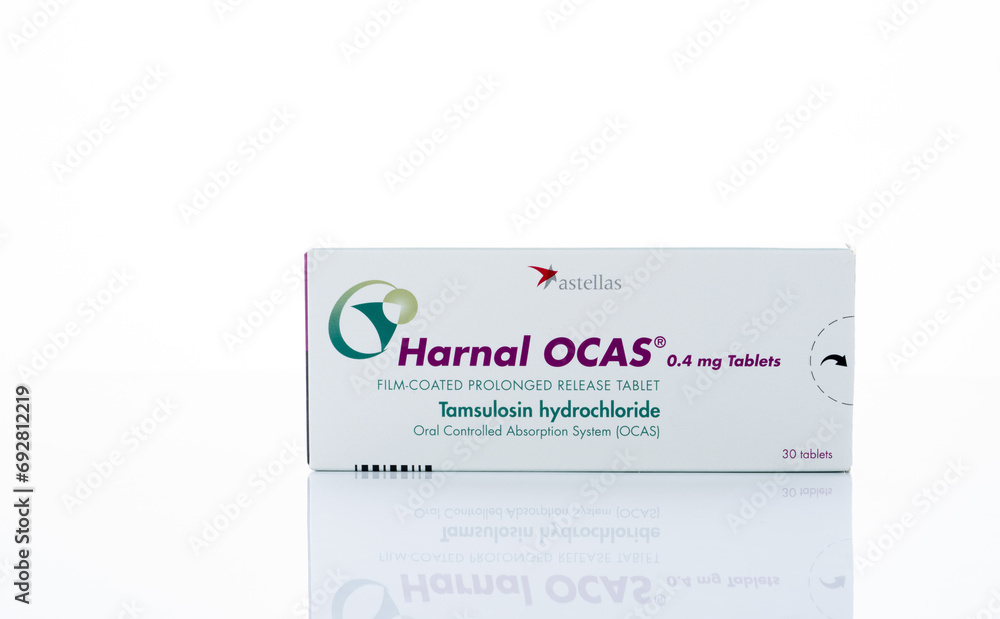 CHONBURI, THAILAND-OCTOBER 22, 2023: Harnal OCAS. Tamsulosin medicine ...