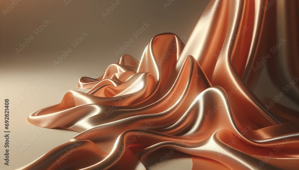 Pantone 2024 Peach Fuzz, color of the year header, Elegant Satin Fabric ...