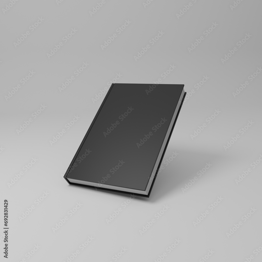 black blank book on white background, for your book mockup purposes, 3d ...