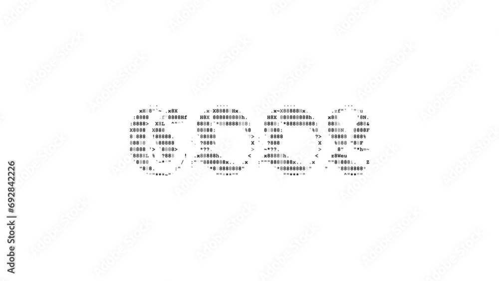 Vidéo Stock Cool ascii animation loop on white background. Ascii code ...