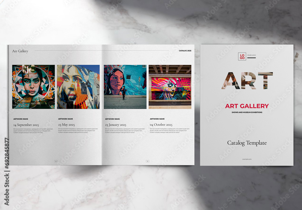 Art Gallery Catalog Layout Stock Template | Adobe Stock