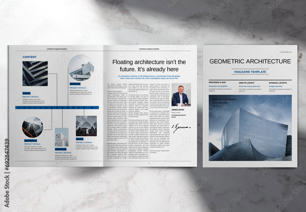 Architecture Magazine Layout Stock Template | Adobe Stock