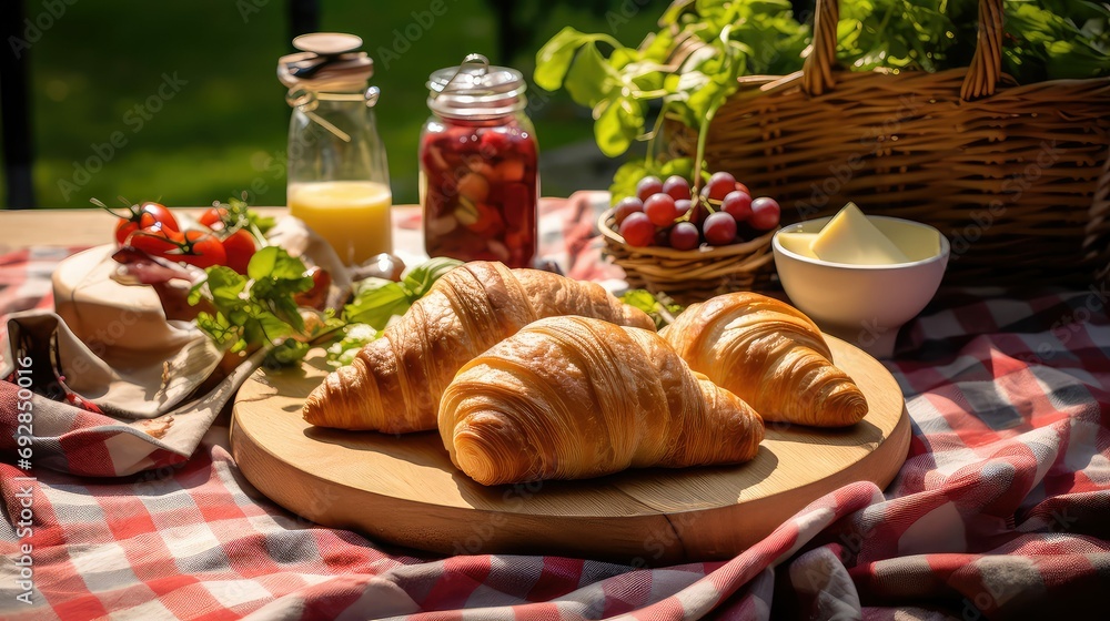 flaky traditional croissan food illustration pastry french, breakfast ...