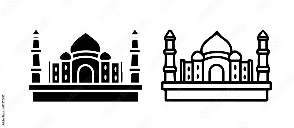 Taj Mahal, Agra, India, Wonder of the world, Iconic Monument Stock ...