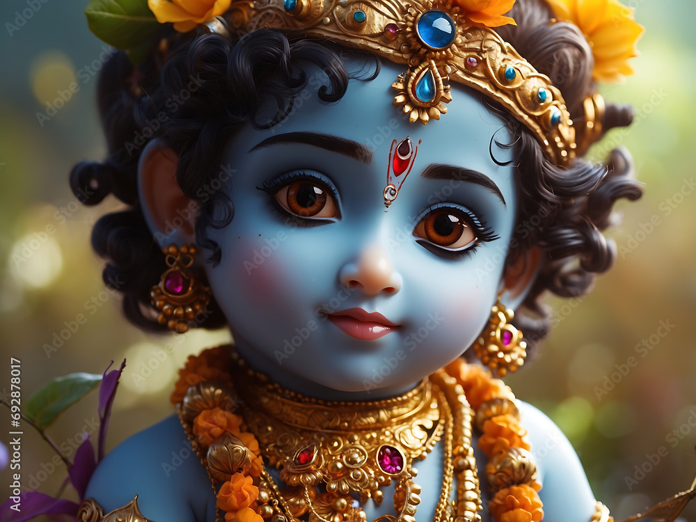Charming Little Krishna Statue: AI-Crafted Art for Janmashtami ...