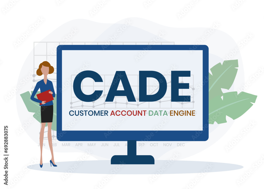 CADE, Customer Account Data Engine acronym. Concept with keyword and ...