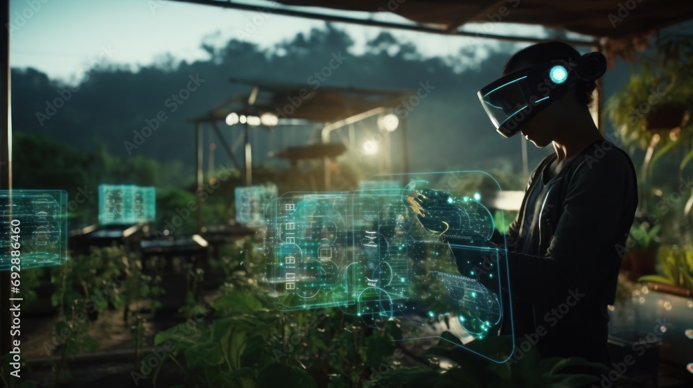 smart farm agriculture concept Farmers use supplementary data combined ...