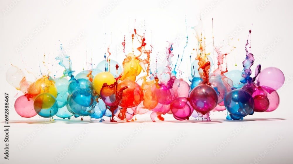 the joyful simplicity of an isolated burst of colorful birthday party ...