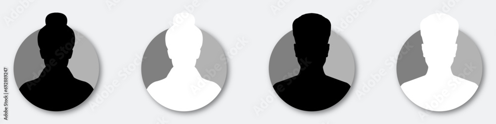 Iconic default anonymous user portrait vector illustration flat vector ...