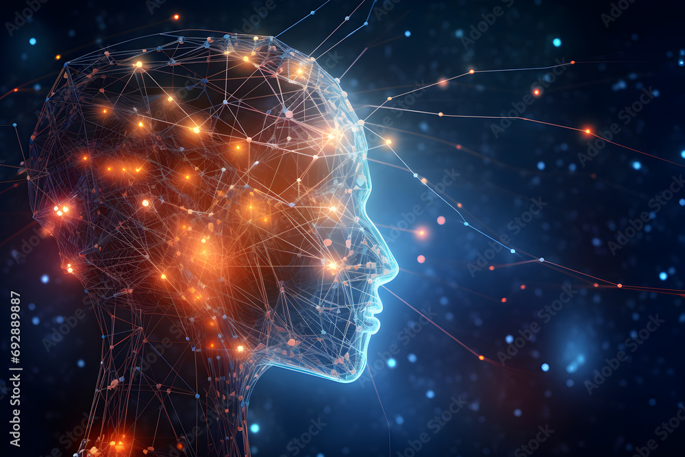 Machine learning reaction and ai artificial intelligence. generative AI ...