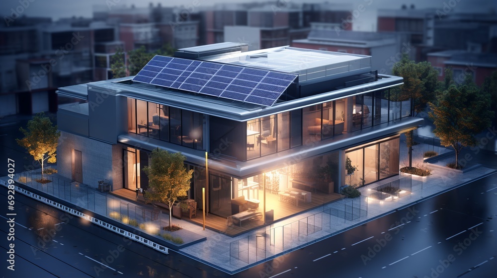 Modern Sustainable Living: Apartment with Flat Roof and Solar System ...