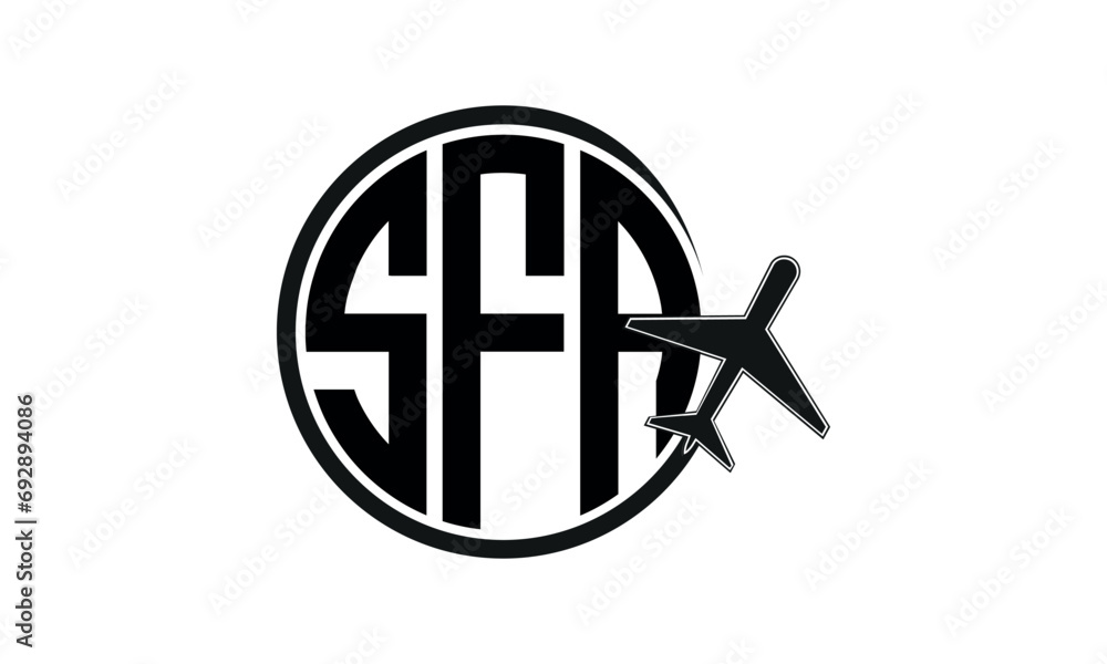 SFA three initial letter circle tour & travel agency logo design vector ...