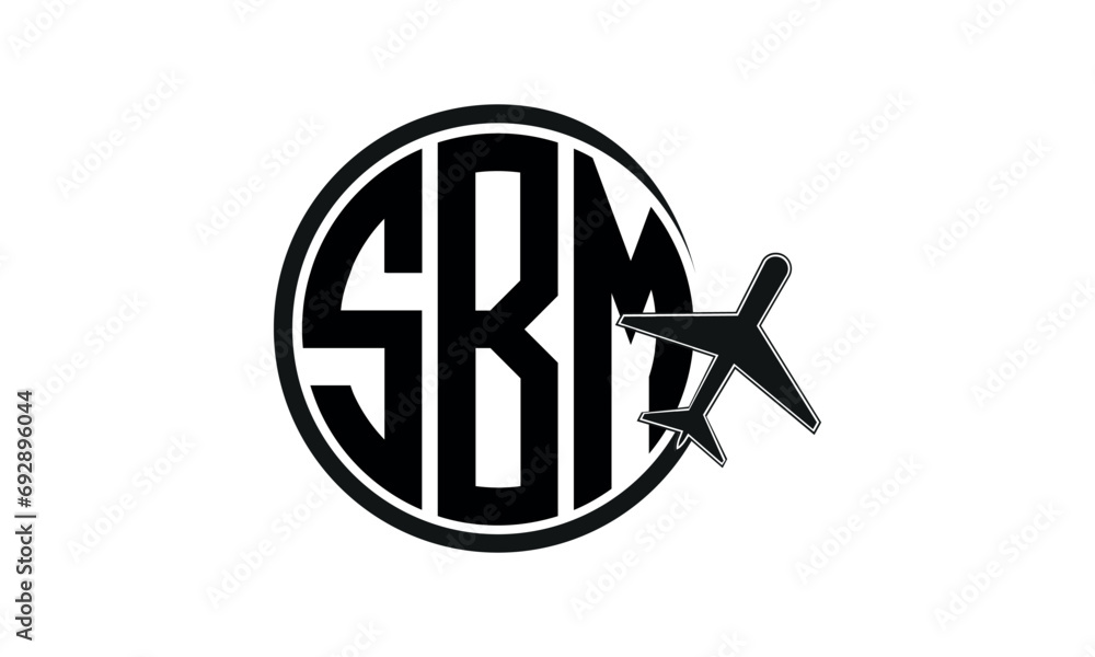 SBM three initial letter circle tour & travel agency logo design vector ...