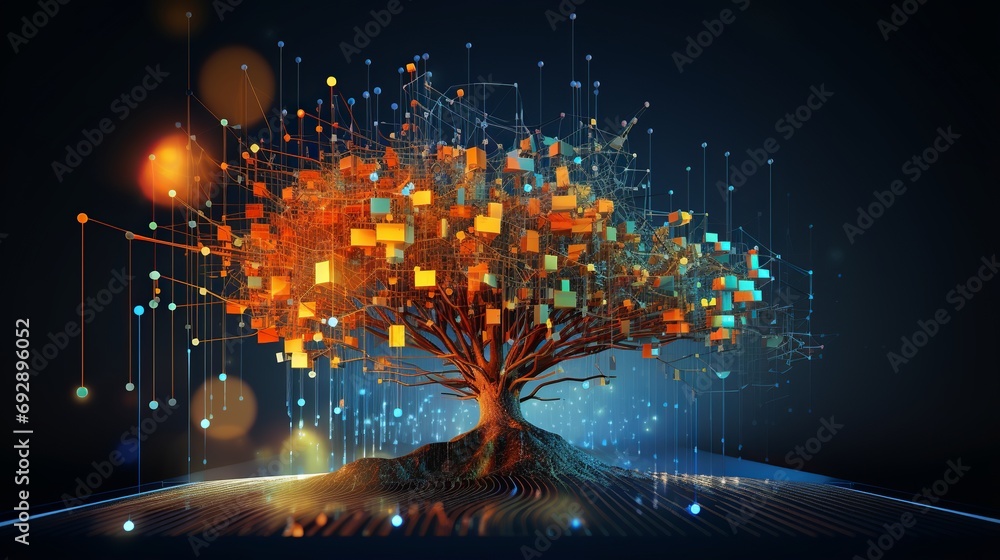 Vivid Illustration: Big Data Tech & Data Science Flow - AI Neural ...