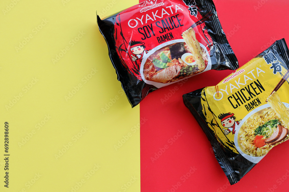KYIV, UKRAINE - OCTOBER 31, 2023 Packs of of Ajinomoto Oyakata Japanese ...