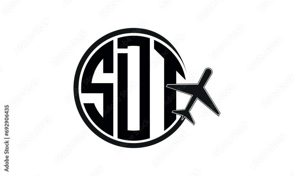 SDT three initial letter circle tour & travel agency logo design vector ...