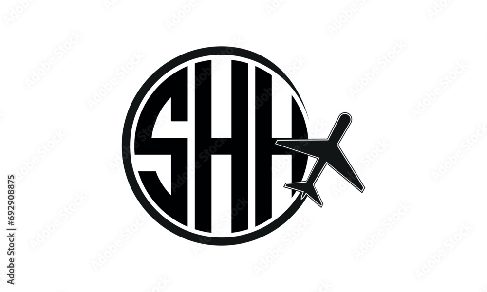 SHH three initial letter circle tour & travel agency logo design vector ...
