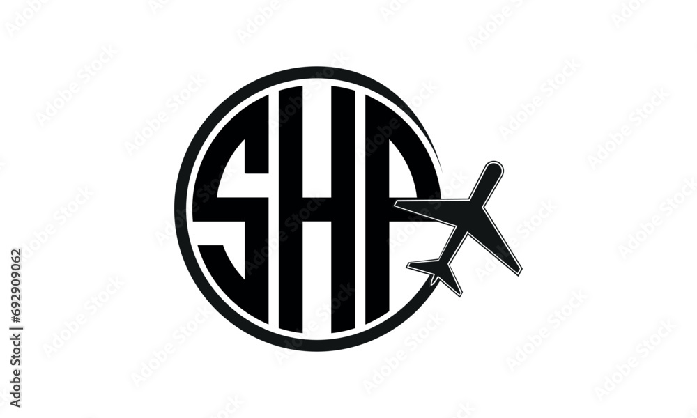 SHP three initial letter circle tour & travel agency logo design vector ...