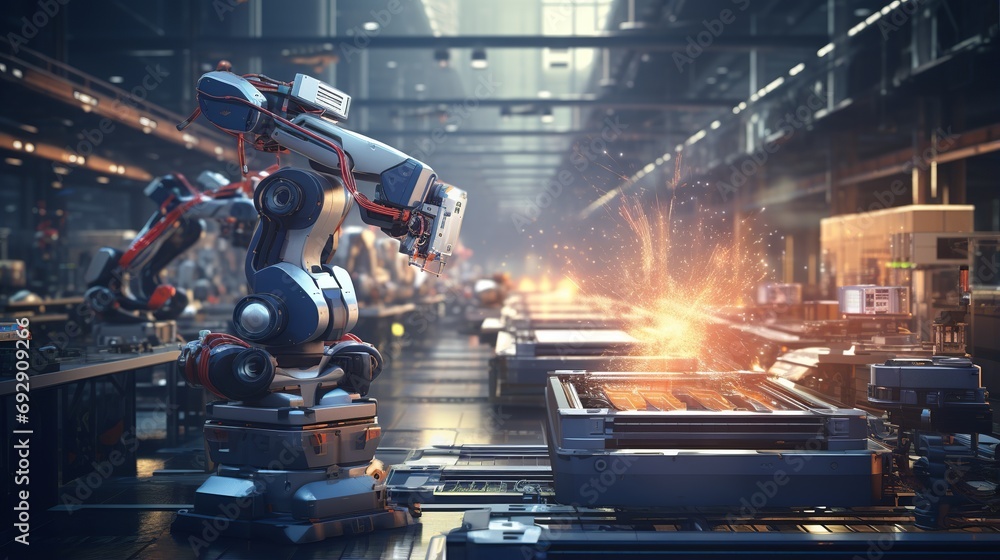 Automated Industrial Robot in Smart Factory: AI-Generated Illustration ...