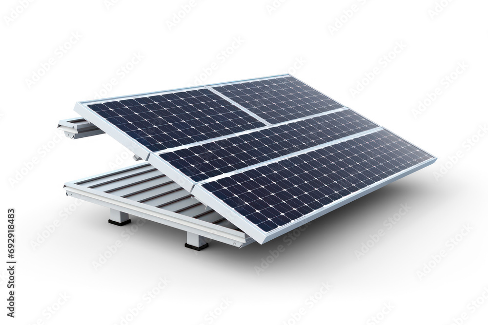 A solar panel with shadow, solar energy, green energy, isolated on ...