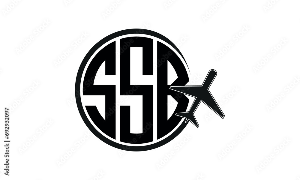 SSB three initial letter circle tour & travel agency logo design vector ...