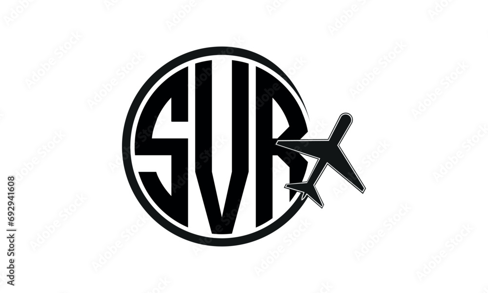 SVR three initial letter circle tour & travel agency logo design vector ...
