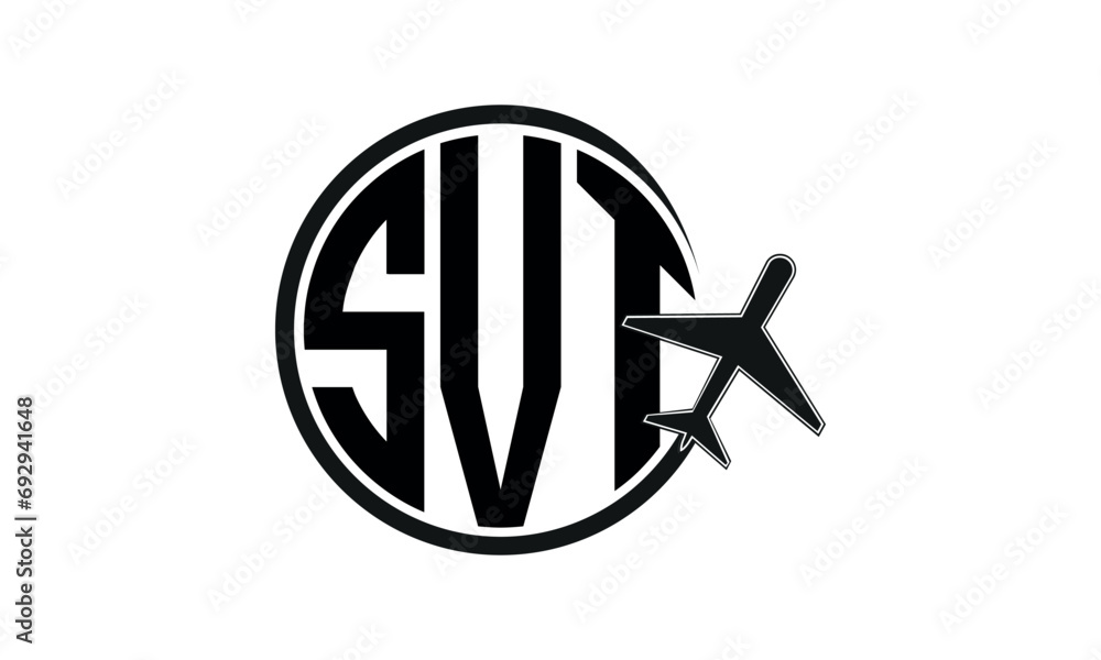 SVT three initial letter circle tour & travel agency logo design vector ...