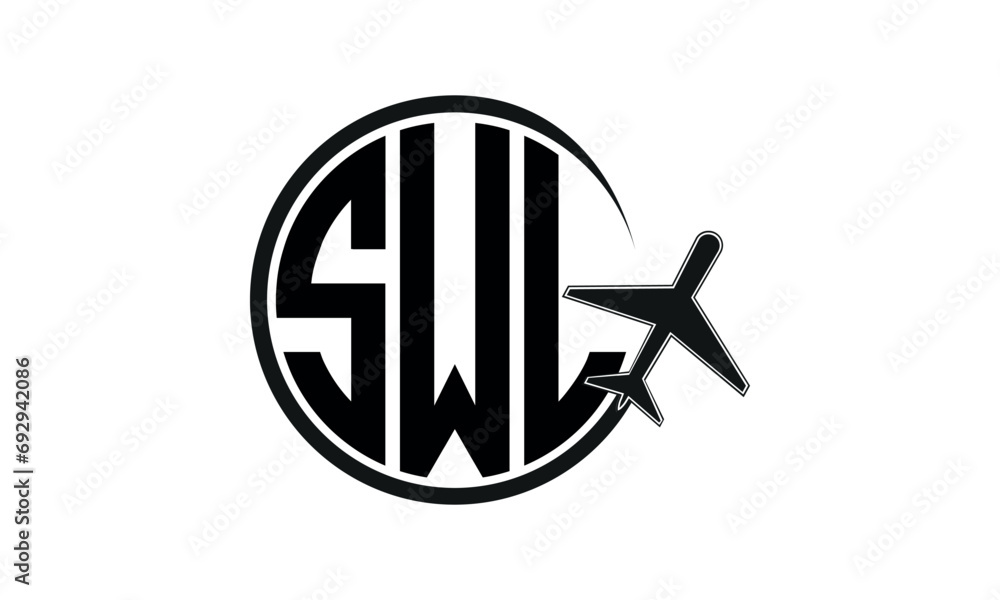 SWL three initial letter circle tour & travel agency logo design vector ...
