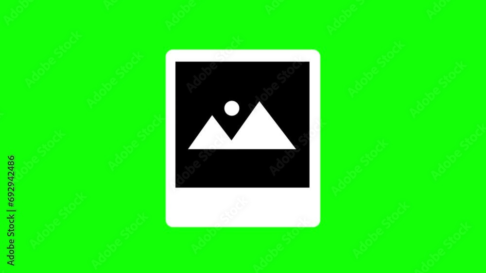 Animated polaroid photo icon. Animation, pictogram, motion graphics ...