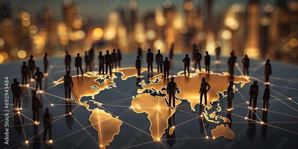 Connecting paths. Futuristic into corporate network. Digital city of ...