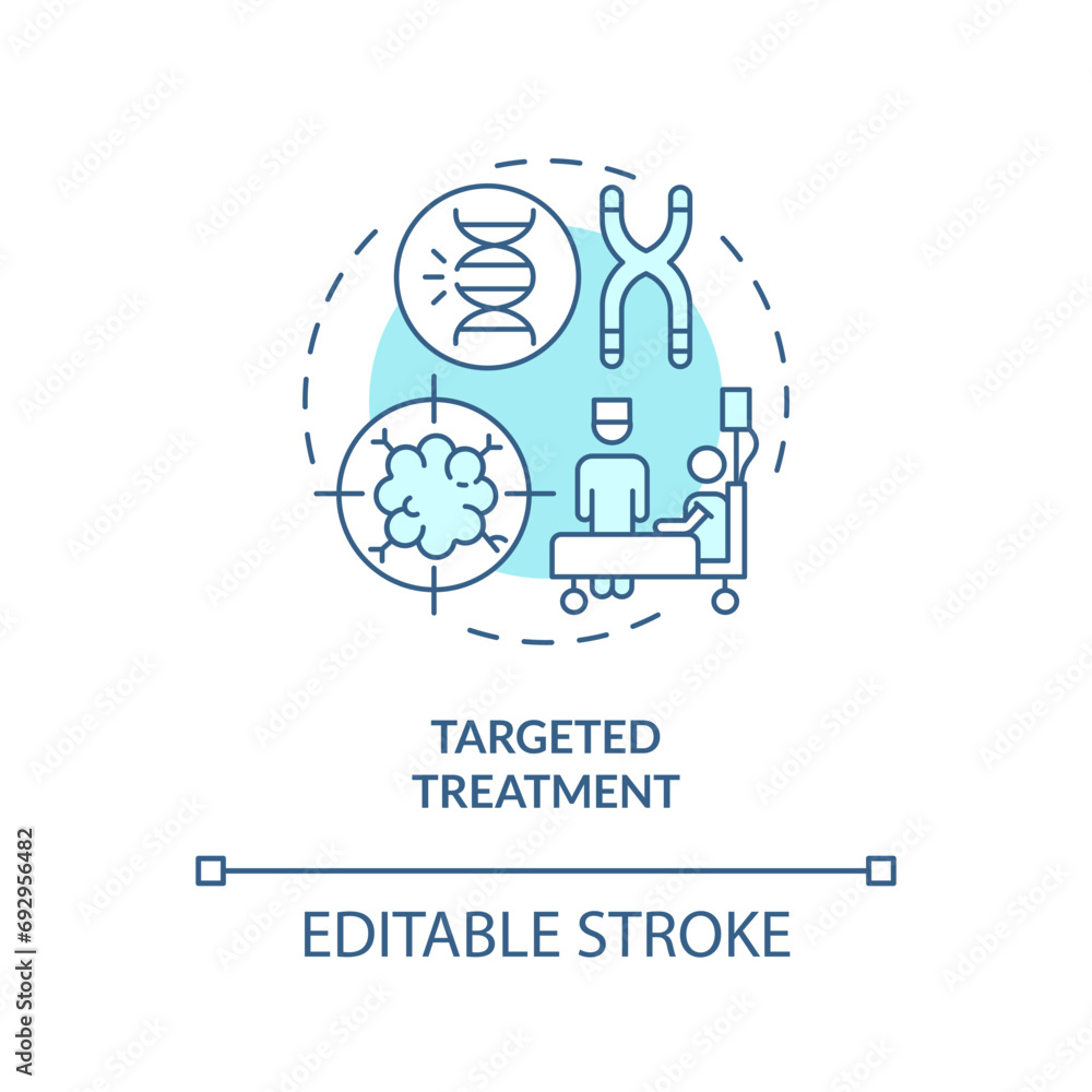 2D editable blue targeted treatment icon, monochromatic isolated vector ...