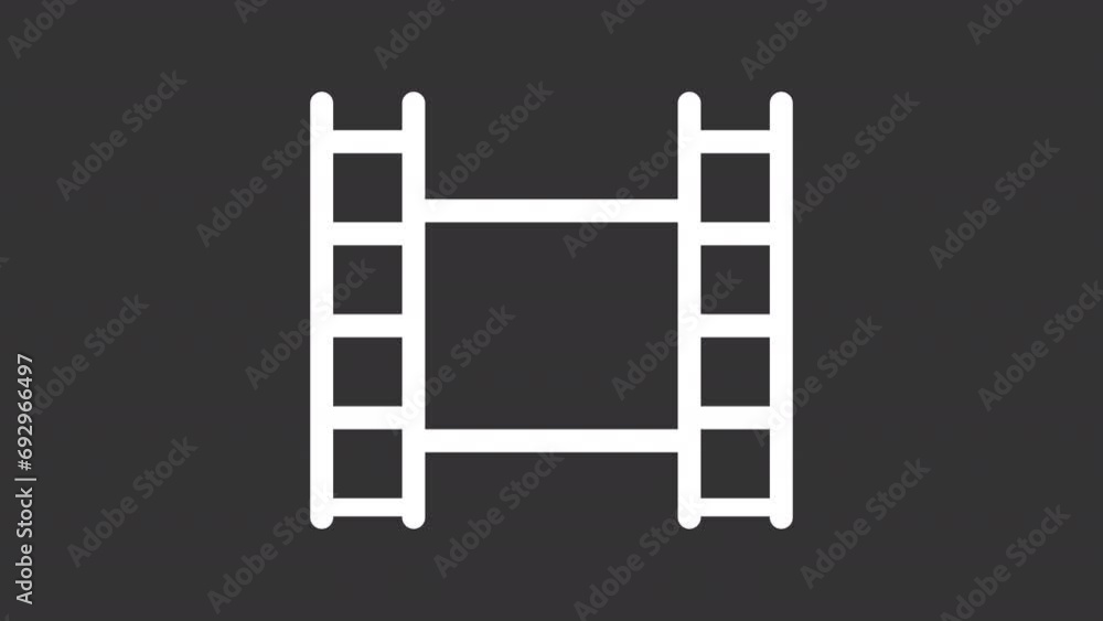 2D white creative thin line animation of film, HD video with ...