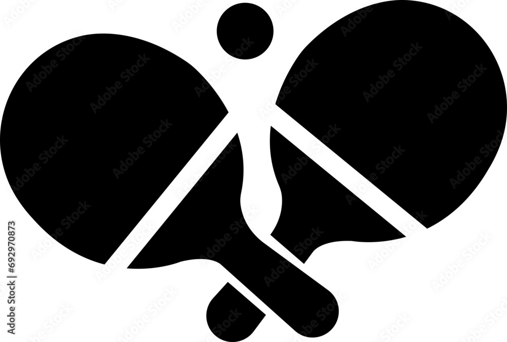 Ping pong table tennis paddle with ball trendy flat vector black ...