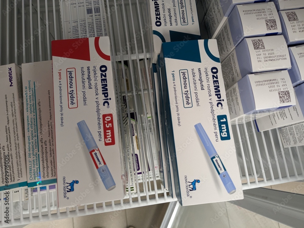 Prague,Czech republic- December 14 2023: Ozempic box. Czech version of ...