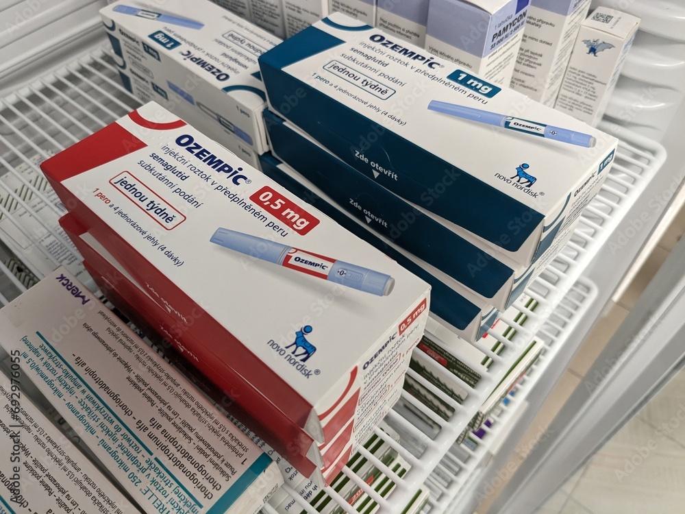 Prague,Czech republic- June 22 2024: Ozempic box. Czech version of ...