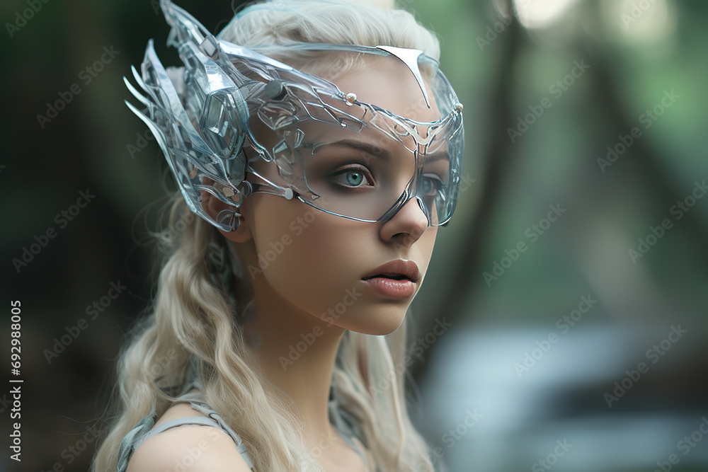 New age of AR / VR vision. AR / VR contact lenses. Digital vision Stock ...