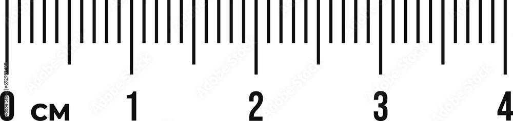Ruler scale 4 cm. Centimeter scale for measuring Stock Illustration ...