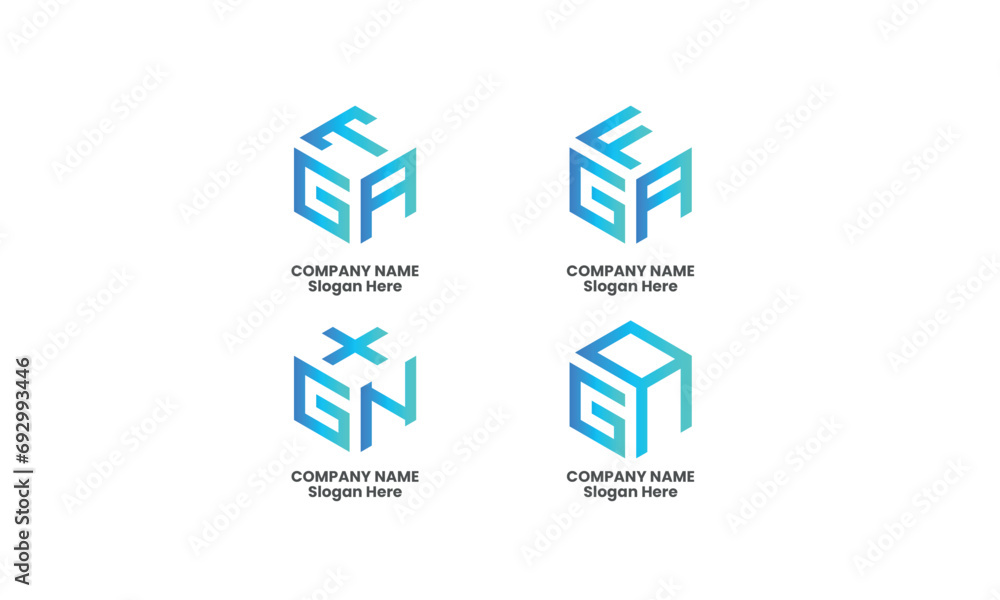 Gradient letter logo, Branding identity bundle corporate logo design ...