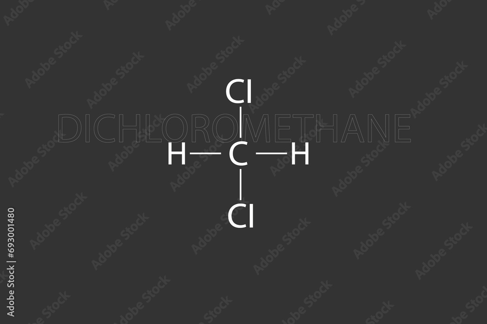 Dichloromethane molecular skeletal chemical formula Stock Vector ...