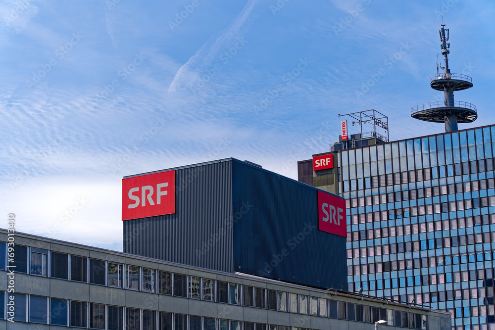 Office tower and outdoor studio of Swiss National Television SRF at ...